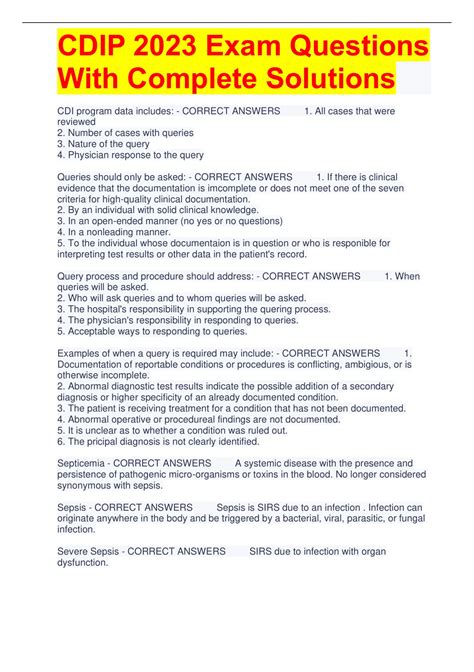 CDIP 2023 Exam Questions With Complete Solutions CDIP Stuvia US