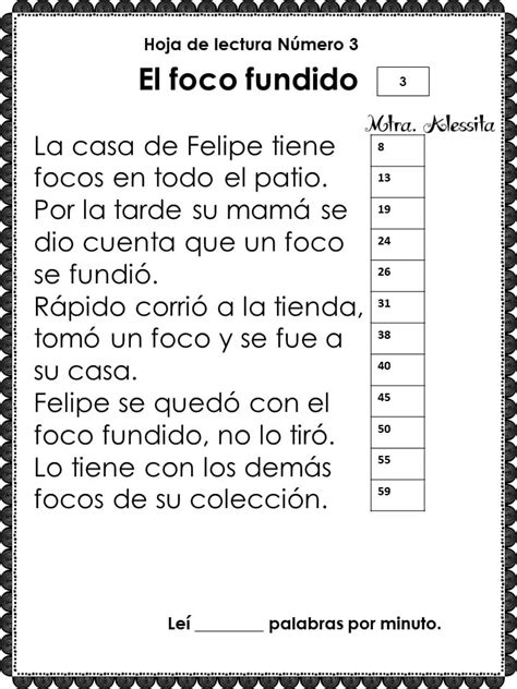 Hojas Para Trabajar El Control De La Lectura Actividades De Infantil