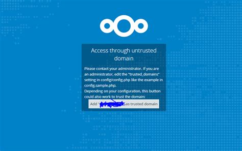 disable access through untrusted domain ℹ️ support nextcloud community