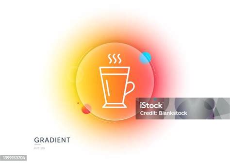 라떼 라인 아이콘입니다 뜨거운 커피 또는 차 표지판 그라디언트 흐림 단추입니다 벡터 0명에 대한 스톡 벡터 아트 및 기타 이미지 0명 고급 글래스모피즘 Istock