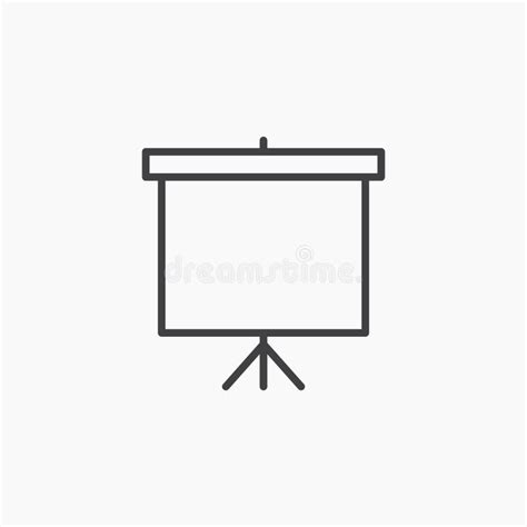 Presentation Boardline In Thin Line Black Color Flat Simple Vector Symbols Illustration Stock