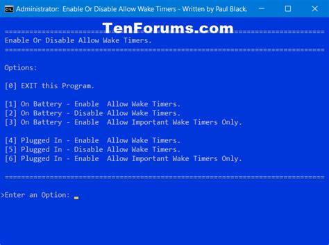 Enable Or Disable Wake Timers In Windows 10 Tutorials