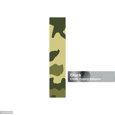 영어 알파벳 문자 I 흰색 배경에 고립 된 카키색 스타일 벡터 군사에 대한 스톡 벡터 아트 및 기타 이미지 군사 그래피티 디자인 Istock
