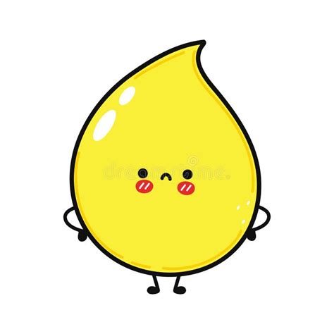 Cute Sad Drop Of Urine Character Vector Hand Drawn Cartoon Kawaii Character Illustration Icon