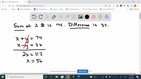 ⏩solvedset Up A Linear System And Solve The Sum Of Two Numbers Is