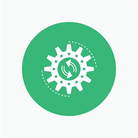 Management Process Production Task Work White Glyph Icon In Circle Vector Button