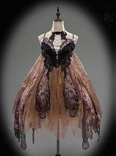 Black And Orange Butterfly Applique Gothic Lolita Dress With Butterfly