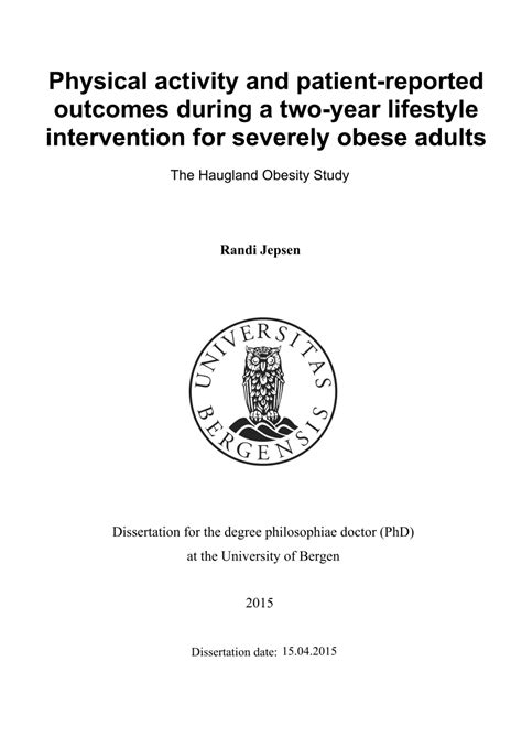 Pdf Physical Activity And Patient Reported Outcomes During A Two Year