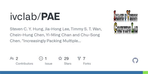 Github Ivclab Pae Steven C Y Hung Jia Hong Lee Timmy S T Wan Chein Hung Chen Yi Ming