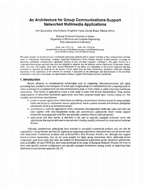 An Architecture For Group Communications Support Networked Multimedia Applications Ieee