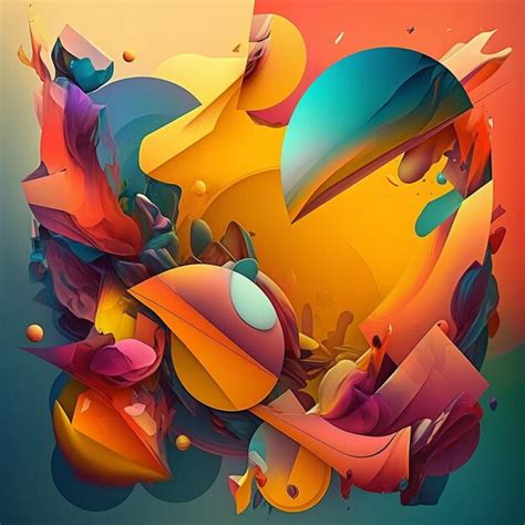 Premium Photo Digital Art Of A Colorful Abstract Composition With A