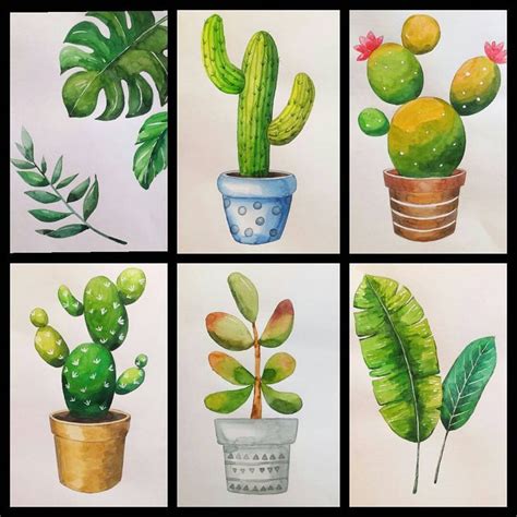 이미지 사람 1명 쉬운 수채화 그림 잎 그림 꽃그림