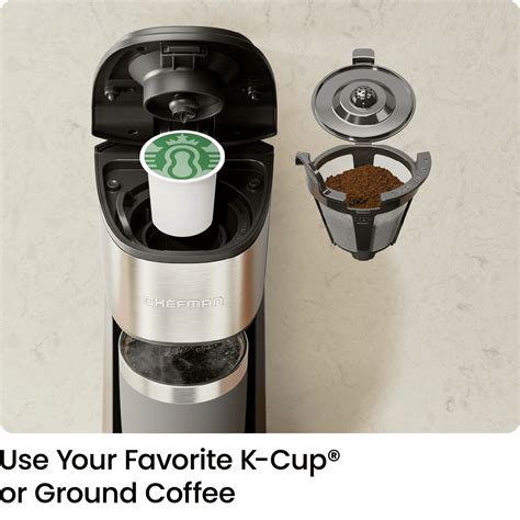 Chefman Single Serve Coffee Maker K Cupground Compatible 6 12oz Cup