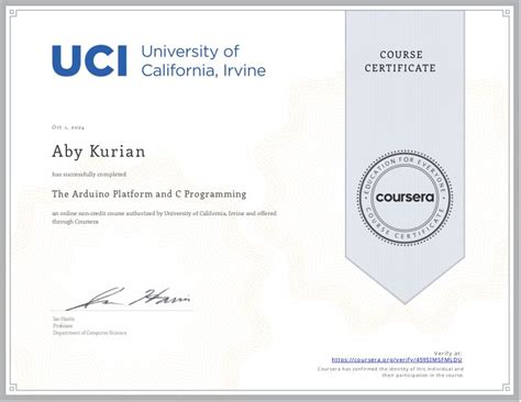Aby Kurian On Linkedin Thrilled To Announce That Ive Successfully Completed The Arduino…