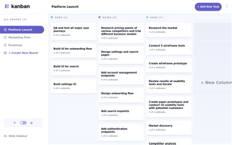 Frontend Mentor Kanban App Built With React Nextjs And Tailwindcss