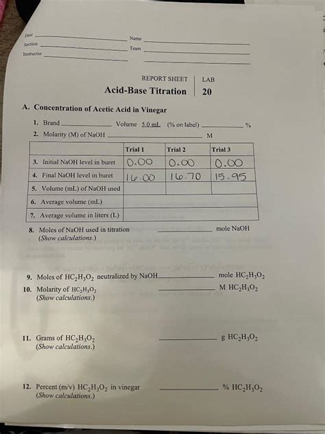 Solved Dale Name Section Team Instructor Report Sheet Lab