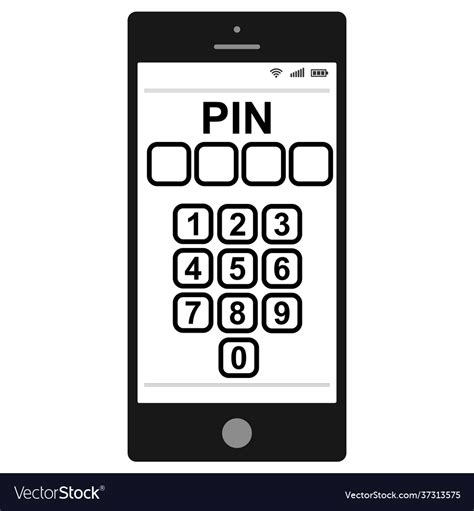 Entering A Pin Code On A Smartphone Pin Royalty Free Vector