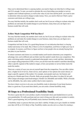 Feasibility Analysis DOC Business Business And Finance