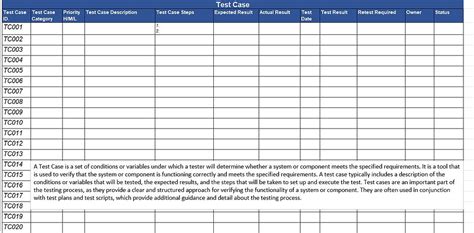 Test Case Excel Project Templates
