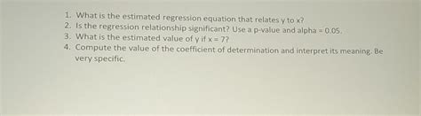 Solved Shown Below Is A Portion Of An Excel Output For