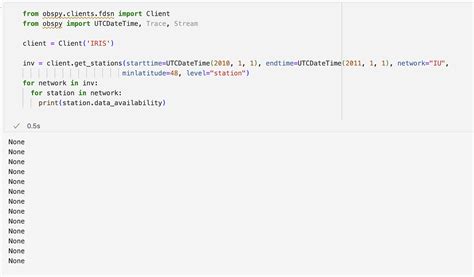 Determining Station Data Availability From Inventory Usage Questions Obspy Forum