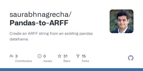 Github Saurabhnagrechapandas To Arff Create An Arff String From An Existing Pandas Dataframe