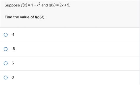 solved suppose f x 1−x2 and g x 2x 5 find the value of
