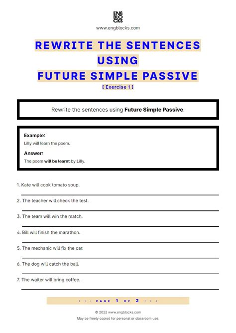 Passive Voice Future Simple — Exercise 1 Esl Worksheets