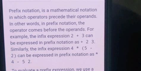 Prefix Notation Is A Mathematical Notation In Studyx