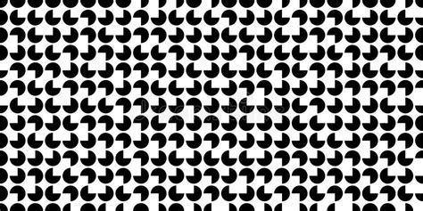 Abstract Modern Minimal Black And White Monochrome Geometry Rotated Three Quarter Circles Grid