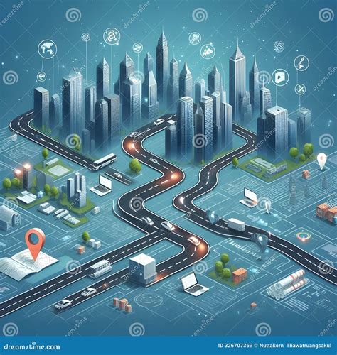 Photo Realistic As Roadmap Illustration With Space For Text And Graphics Concept As An