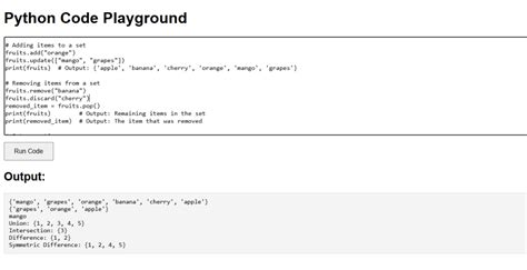 Python Sets Python Tutorial