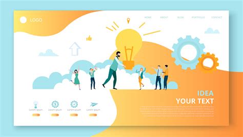 사이트에 대 한 페이지 또는 사람 아이디어와 텍스트를 위한 공간 비즈니스 프로젝트에 대 한 서식 파일 웹 페이지를 방문 개념에 대한 스톡 벡터 아트 및 기타 이미지 Istock