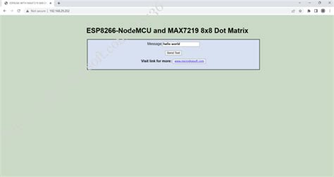 Max7219 Led Matrix With Esp8266 Nodemcu Over Wifi