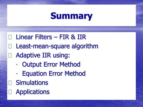 PPT Adaptive IIR Filter Theory Algorithms And Applications PowerPoint Presentation ID