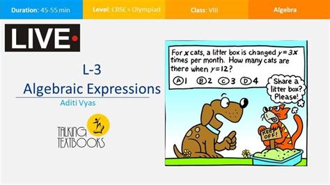 L 3 Algebraic Expressions Class 8 Crash Course Aditi Vyas Ttb Youtube