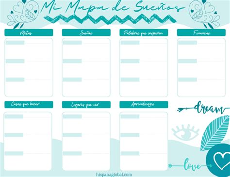 Logra Tus Metas Con Este Vision Board O Mapa De Sueños Gratis Imprimible Hispana Global