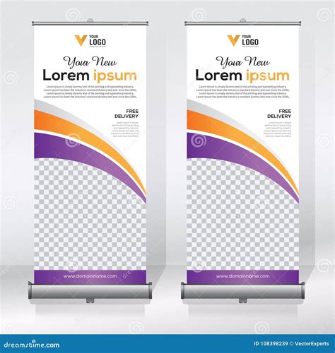 Roll Up Banner Design Template Vertical Abstract Background Pull Up Design Modern X Banner