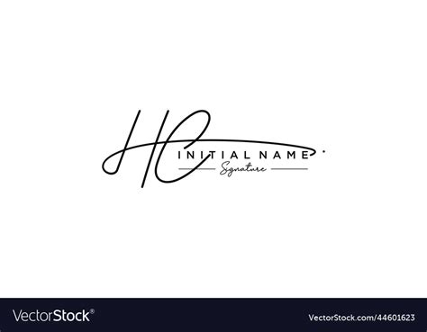 Initial Hc Signature Logo Template Hand Drawn Vector Image