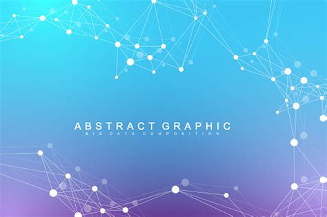 연결 된 선과 점으로 기하학적 추상적인 배경입니다 프레젠테이션을 위한 네트워크 및 연결 배경입니다 그래픽 다각형 배경입니다 과학적인 벡터 일러스트 0명에 대한 스톡 벡터