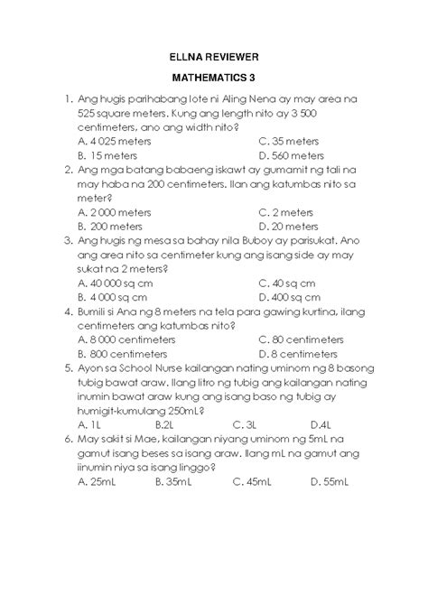 Ellna Reviewer Mathematics Ellna Reviewer Mathematics 3 Ang Hugis