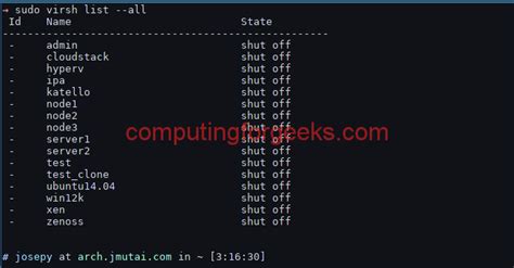 xen management virsh commands cloudibee