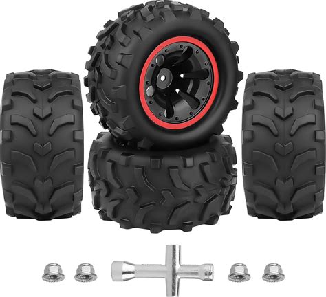 4pcs Allinrc Pre Glued 110 Rc Monster Truck Tires And 12mm