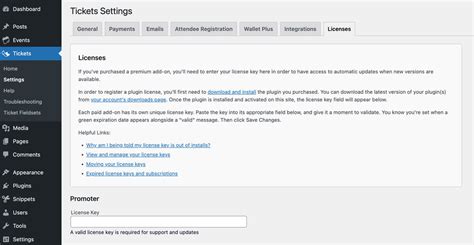 Event Tickets Settings Overview Knowledgebase