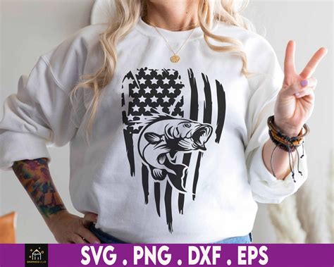 Usa Fish Flag Svg Fishing Usa Flag Svg American Flag Fish Svg Usa