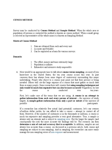 About Census Sampling Method Pdf Marketing Research Sampling Statistics