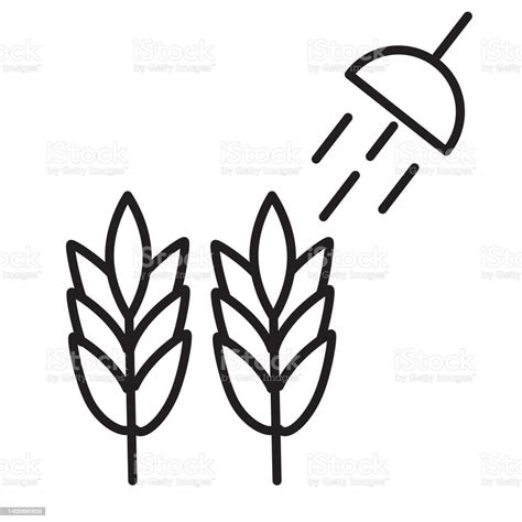 현대 농장 및 농업 관개 아이콘 개념 얇은 라인 스타일 편집 가능한 스트로크 개념에 대한 스톡 벡터 아트 및 기타 이미지