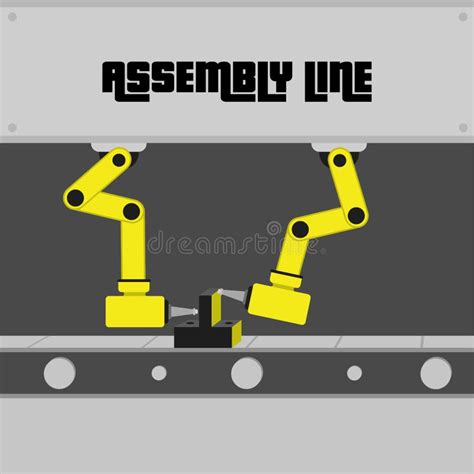 Assembly Line Poster Stock Vector Illustration Of Factory 171452237