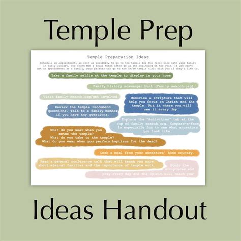 Temple Prep Ideas Handout Priesthood Preview Temple And Priesthood Meeting Preparing For The