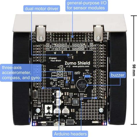 Zumo Robot For Arduino V Assembled With HP Motors POLOLU